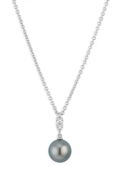 Mikimoto Morning Dew Peacock Pearl And Diamond Pendant Necklace - 18k White Gold