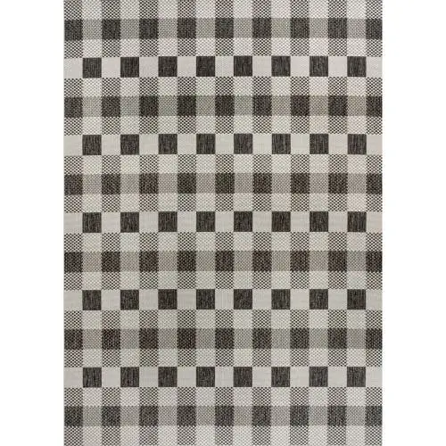 JONATHAN Y Darcy Traditional Geometric Bold Gingham Indoor/outdoor Area Rug - Black/cream