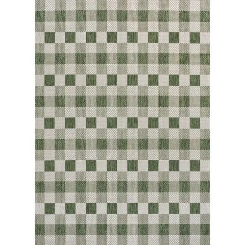 JONATHAN Y Darcy Traditional Geometric Bold Gingham Indoor/outdoor Area Rug - Green/cream