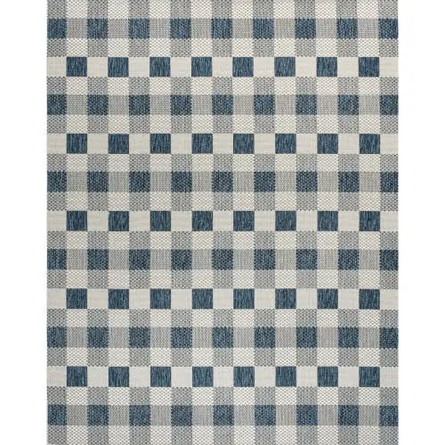 JONATHAN Y Darcy Traditional Geometric Bold Gingham Indoor/outdoor Area Rug - Navy/cream