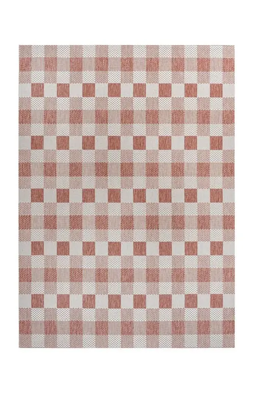 JONATHAN Y Darcy Traditional Geometric Bold Gingham Indoor/outdoor Area Rug - Salmon/cream