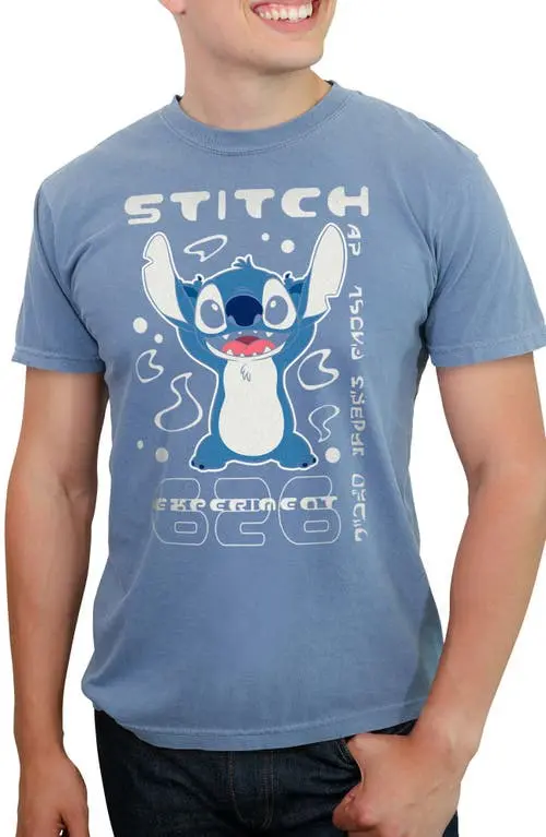LILO & STITCH Experiment 626 Groovy Poster Graphic T-shirt - Blue Jean