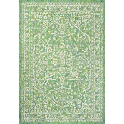 JONATHAN Y Malta Bohemian Medallion Textured Weave Indoor/outdoor Area Rug - Cream/green
