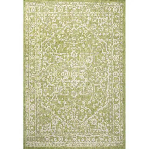 JONATHAN Y Malta Bohemian Medallion Textured Weave Indoor/outdoor Area Rug - Green/cream