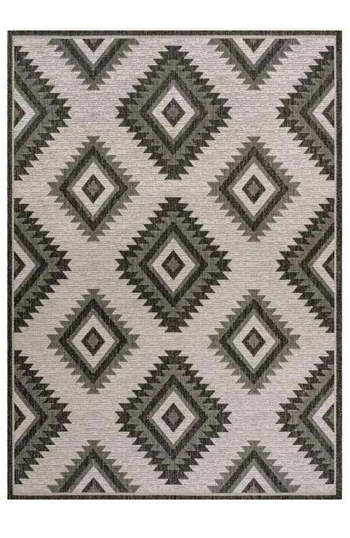 JONATHAN Y Lior Geometric Moroccan Diamond Indoor/outdoor Area Rug - Black/cream