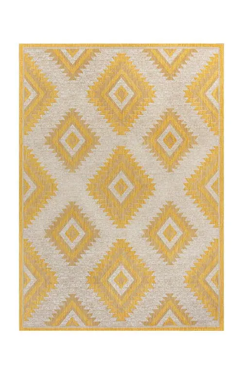 JONATHAN Y Lior Geometric Moroccan Diamond Indoor/outdoor Area Rug - Yellow/cream
