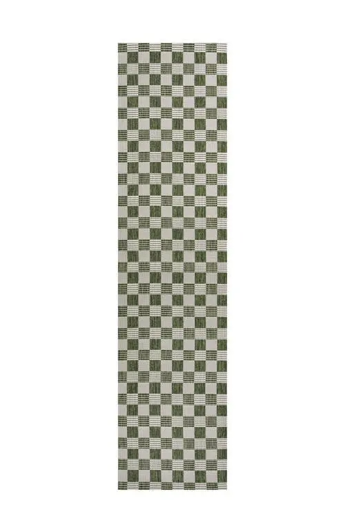 JONATHAN Y Aimee Traditional Cottage Checkerboard Indoor/outdoor Area Rug - Green/cream