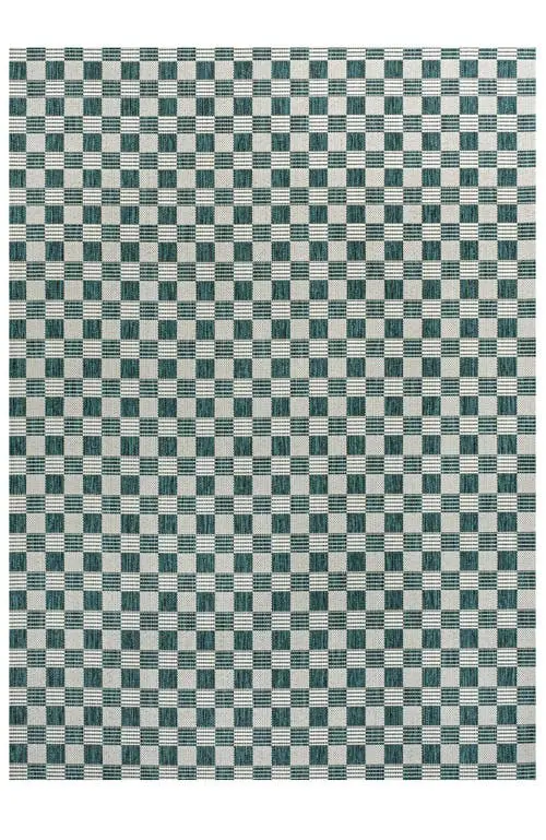 JONATHAN Y Aimee Traditional Cottage Checkerboard Indoor/outdoor Area Rug - Turquoise/cream