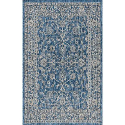 JONATHAN Y Palazzo Vine And Border Textured Weave Indoor/outdoor Area Rug - Navy/gray