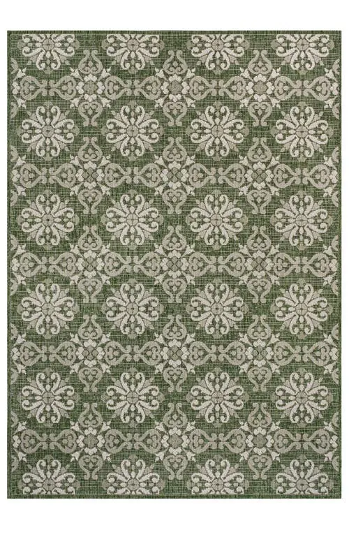JONATHAN Y Amora Traditional Mediterranean Tile Design Indoor/outdoor Area Rug - Green/cream