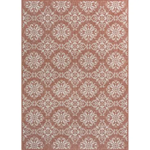 JONATHAN Y Amora Traditional Mediterranean Tile Design Indoor/outdoor Area Rug - Salmon/cream