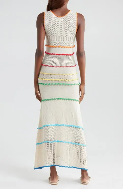 CAPITTANA Abbie Tiered Mixed Stitch Cover-up Maxi Dress