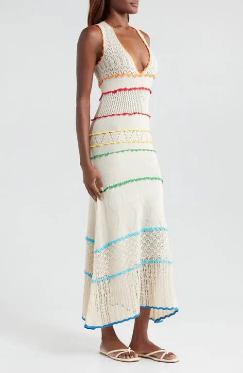CAPITTANA Abbie Tiered Mixed Stitch Cover-up Maxi Dress