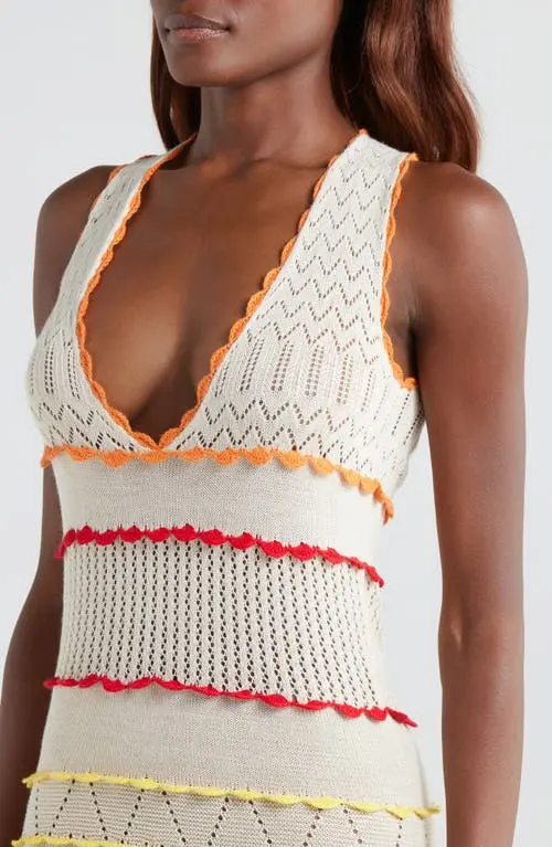 CAPITTANA Abbie Tiered Mixed Stitch Cover-up Maxi Dress