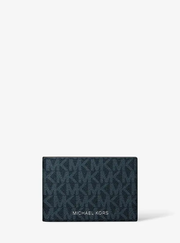 Michael Kors Cooper Signature Logo Wallet In By - Blue