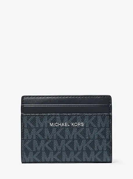 Michael Kors Cooper Signature Logo Bi-fold Wallet - Blue