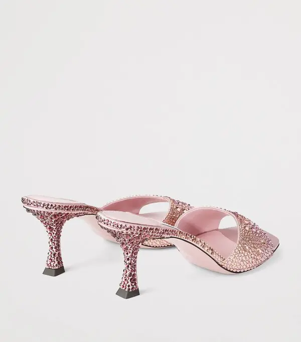 JIMMY CHOO Skye Embellished Leather Mules - Pink