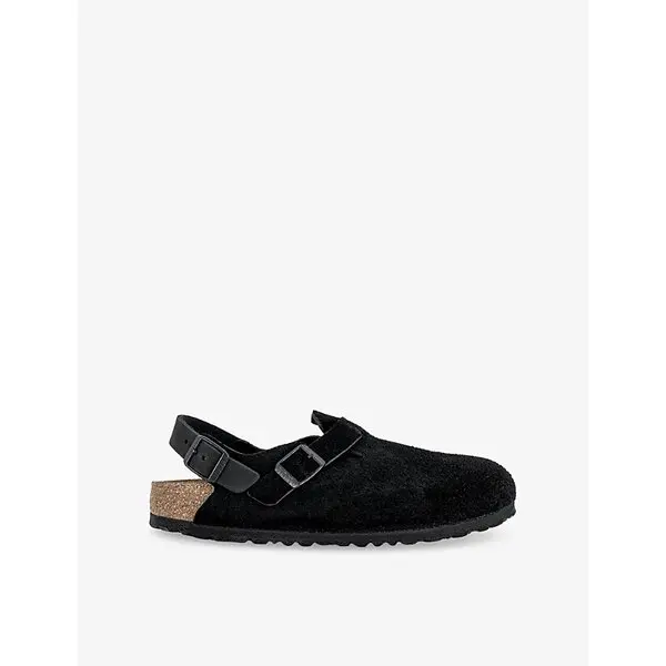 BIRKENSTOCK Tokio Sling-back Suede Clogs - Black