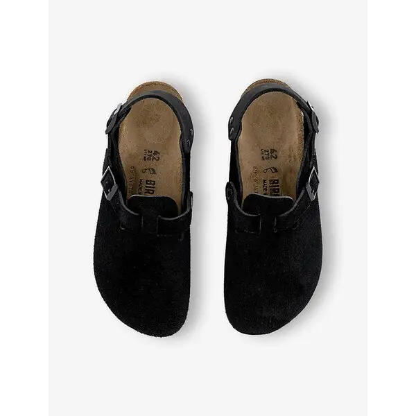 BIRKENSTOCK Tokio Sling-back Suede Clogs - Black