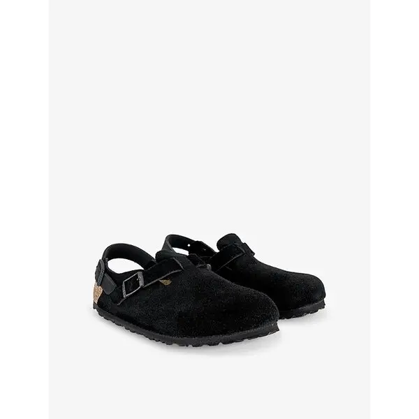 BIRKENSTOCK Tokio Sling-back Suede Clogs - Black