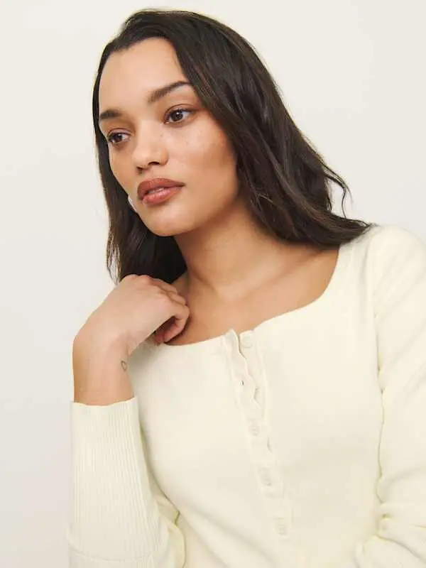 REFORMATION Aura Cotton Cardigan