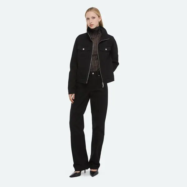 Helmut Lang Zip Trucker Jacket - Rinsed Black