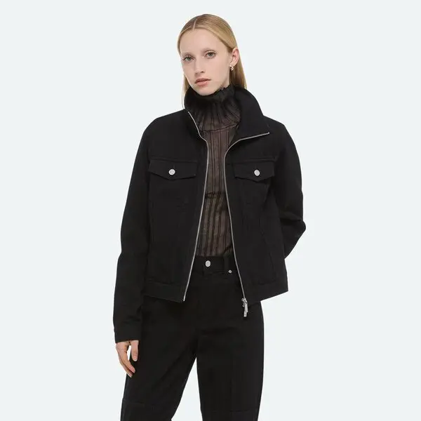 Helmut Lang Zip Trucker Jacket - Rinsed Black