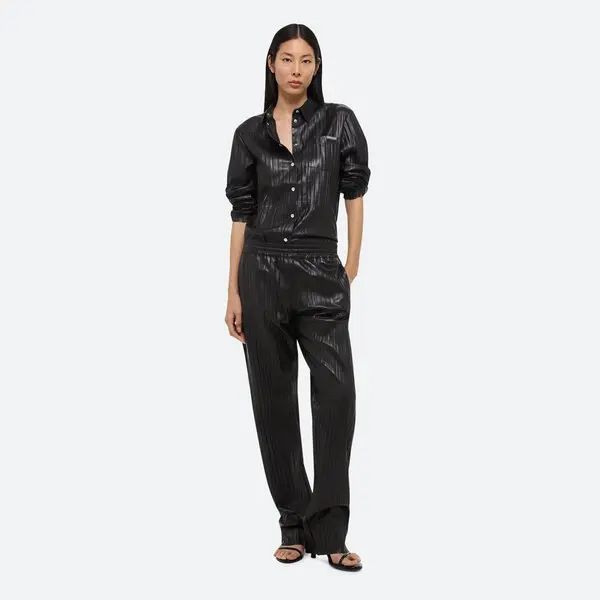 Helmut Lang Pleated Leather Shirt
