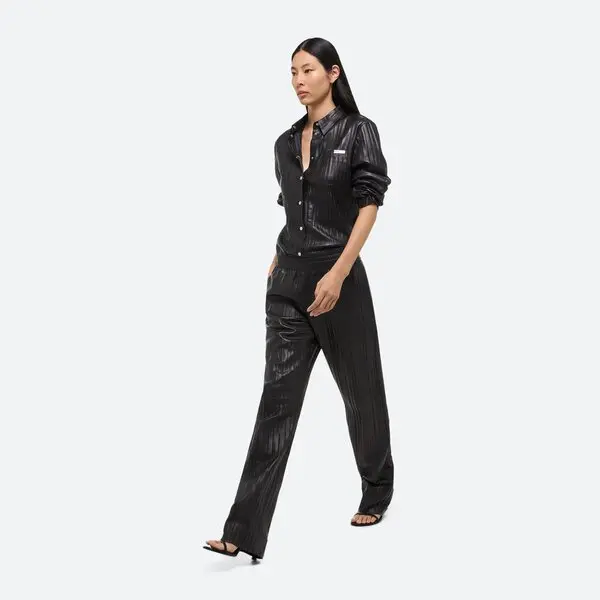 Helmut Lang Pleated Leather Shirt