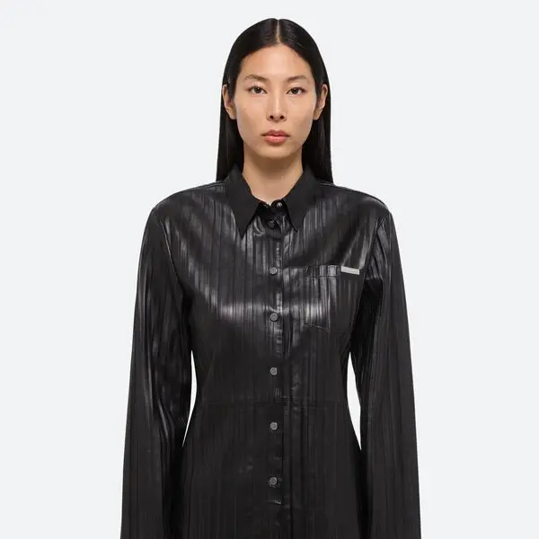 Helmut Lang Pleated Leather Shirt