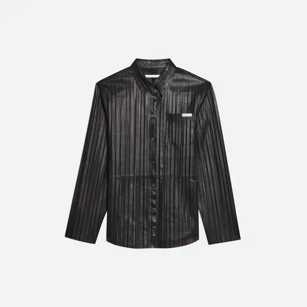 Helmut Lang Pleated Leather Shirt