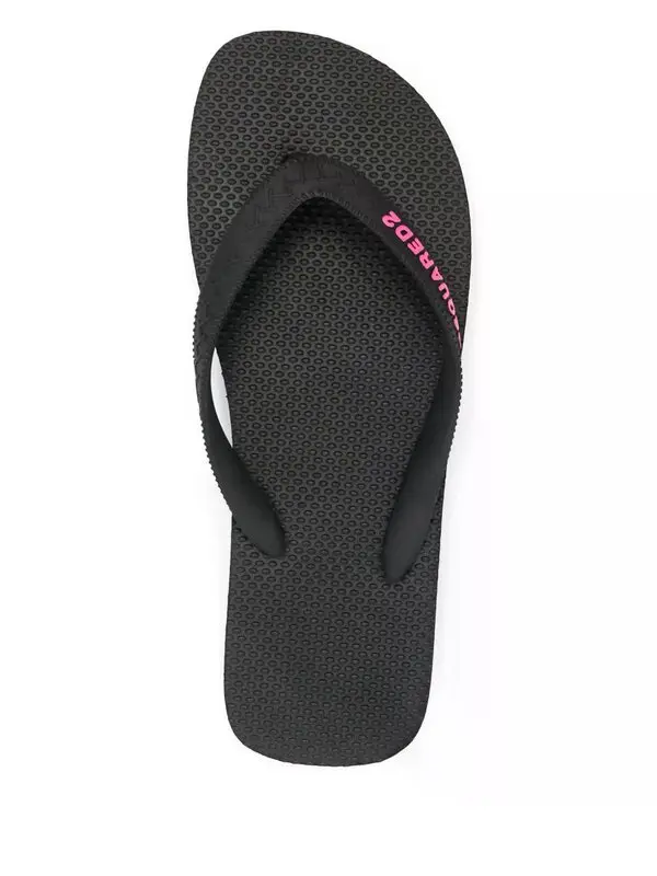 Dsquared2 Logo Flip Flops - Black