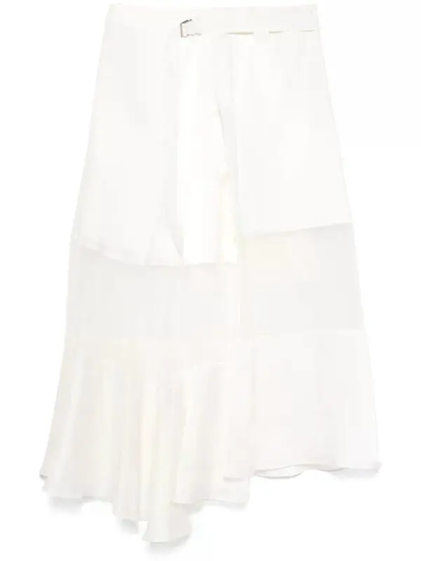 Sacai Asymmetric Midi Skirt - White
