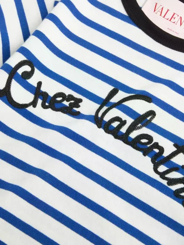 Valentino Garavani Striped Jersey T-shirt - Blue