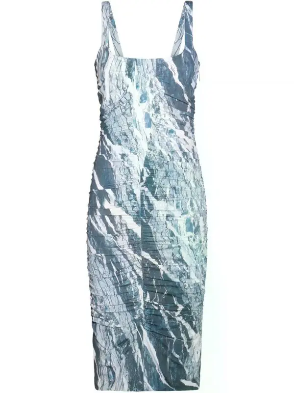 Roberto Cavalli Marble-print Dress