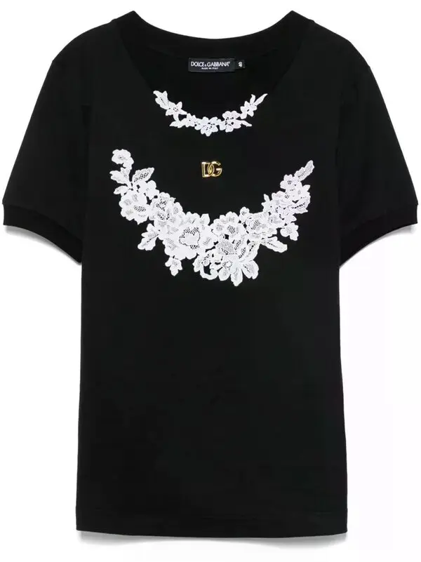 Dolce & Gabbana Lace Detailed T-shirt