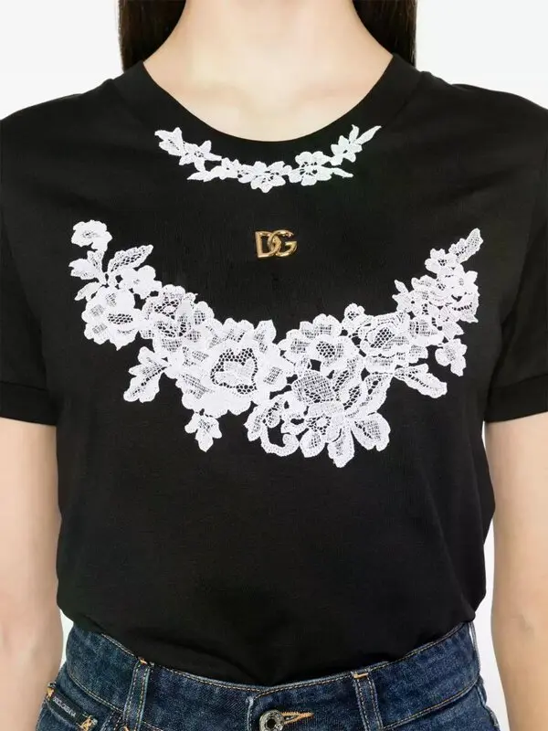 Dolce & Gabbana Lace Detailed T-shirt