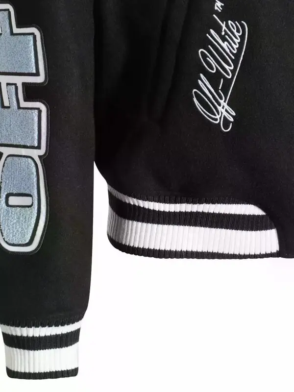 Off-White Logo-patch Bomber Jacket - Black