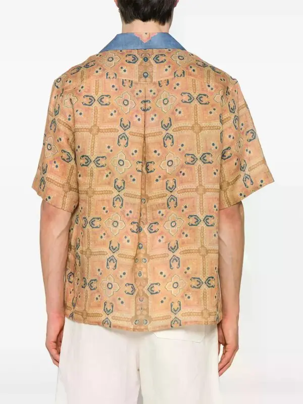 Valentino Garavani Voyage Imaginaire-print Bowling Shirt - Neutrals