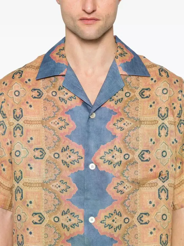 Valentino Garavani Voyage Imaginaire-print Bowling Shirt - Neutrals