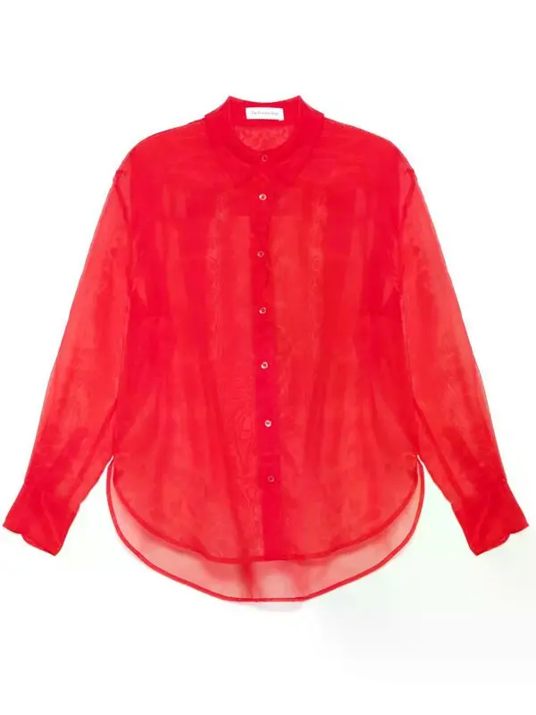 THE FRANKIE SHOP Peri Sheer Shirt - Red
