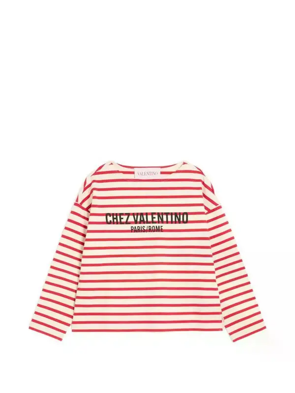 Valentino Garavani Striped Jersey T-shirt - Red