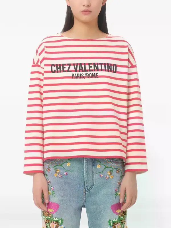 Valentino Garavani Striped Jersey T-shirt - Red