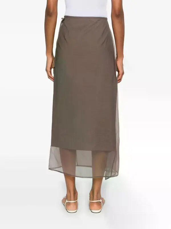 Brunello Cucinelli Wrap Midi Skirt