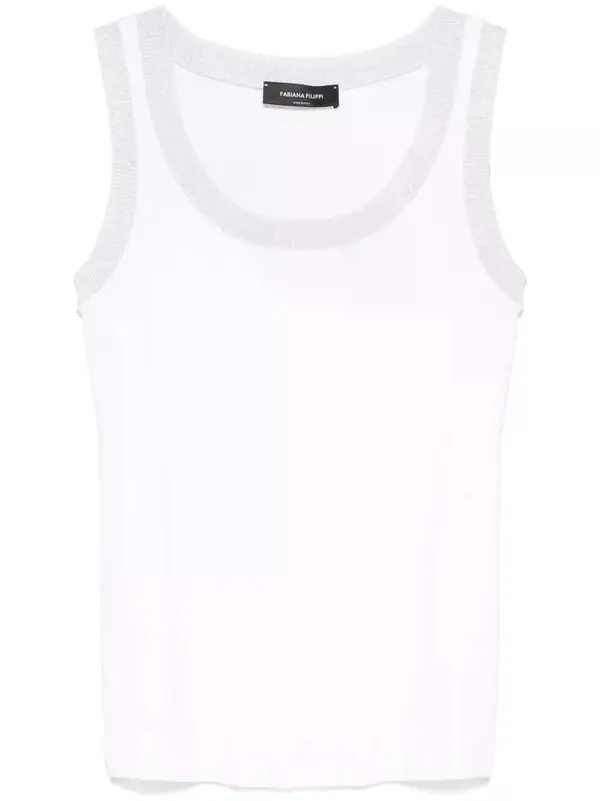 Fabiana Filippi Lurex-trim Tank Top - White