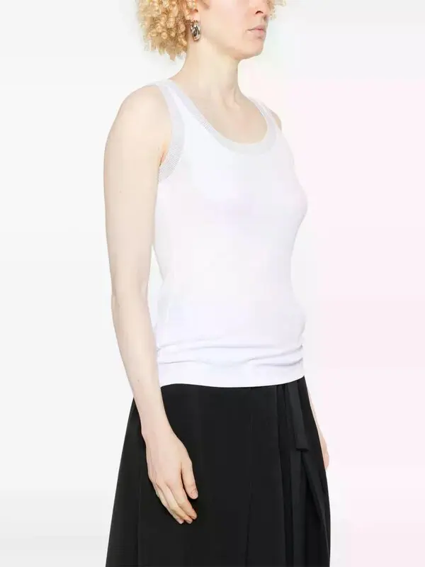 Fabiana Filippi Lurex-trim Tank Top - White