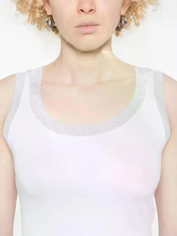 Fabiana Filippi Lurex-trim Tank Top - White