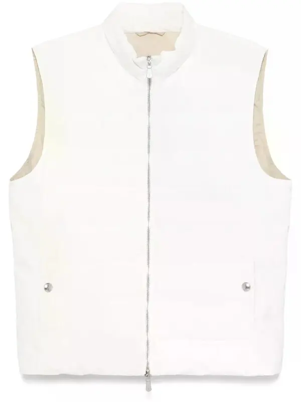 Eleventy Padded Down Vest - White