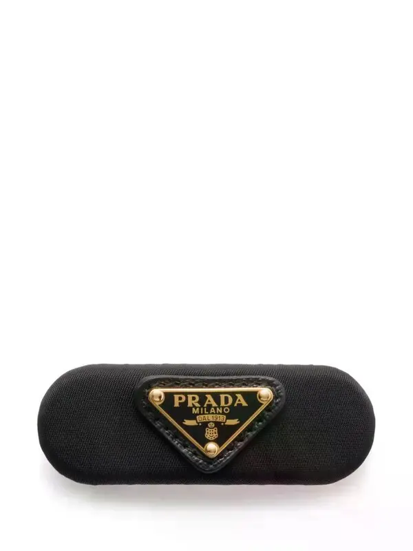 Prada Enamel-logo Hair Clip - Black