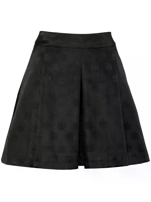 MACGRAW Logo Print Pleated Above-knee Skirt